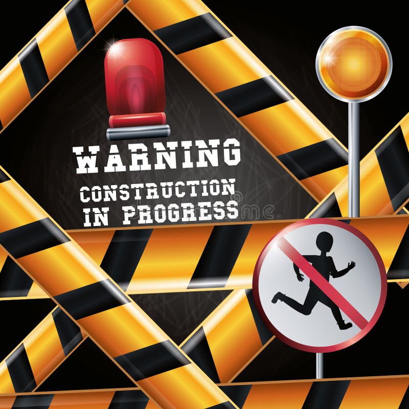 Construction in Progress Design Stock Vector - Illustration of black ...