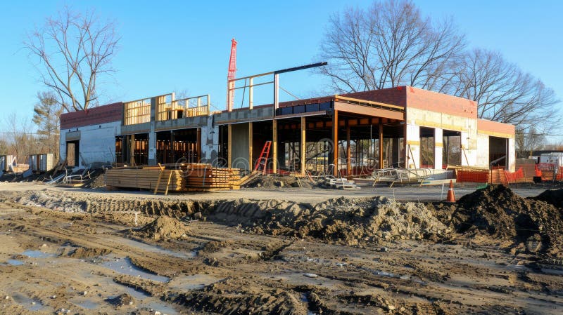 Construction Progress Photos Documenting Building Stages Stock ...