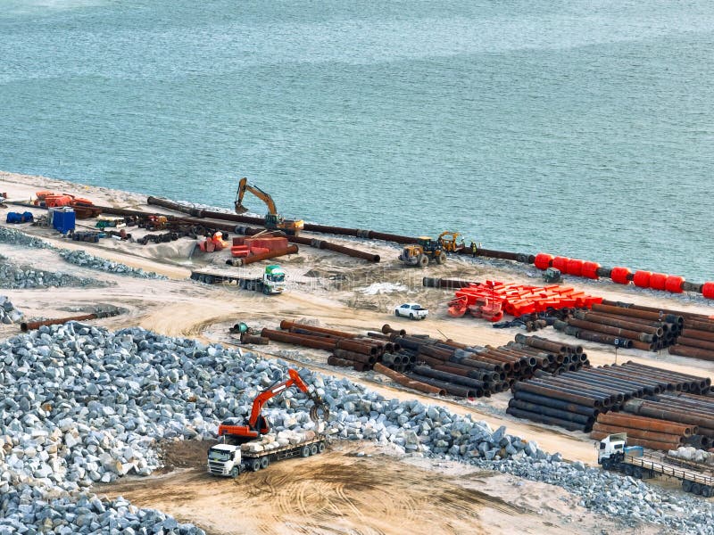 Construction Progress on Shipping Port Terminal through Land ...