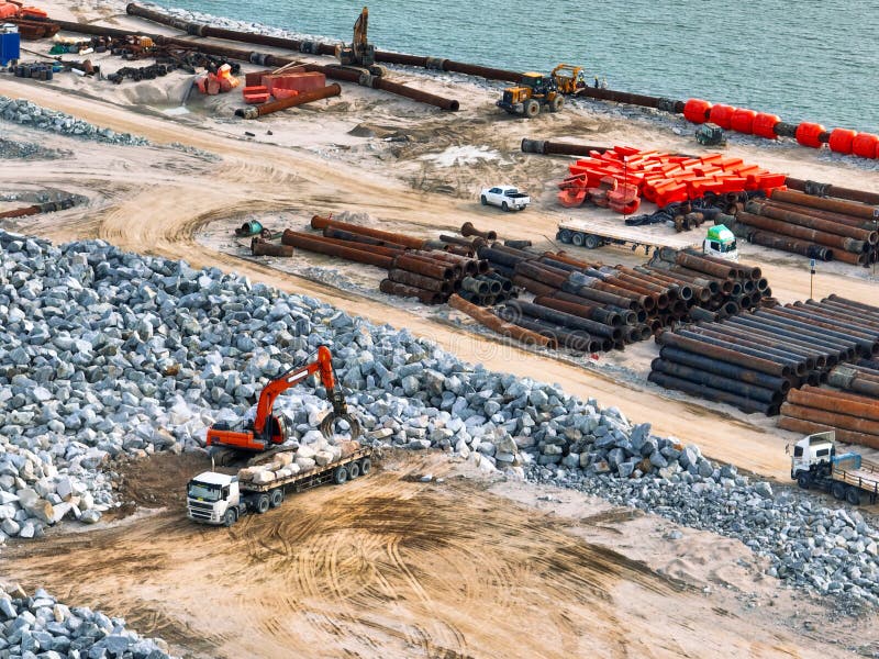 Construction Progress on Shipping Port Terminal through Land ...