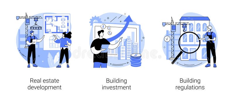 Construction Project Abstract Concept Vector Illustrations. Stock ...