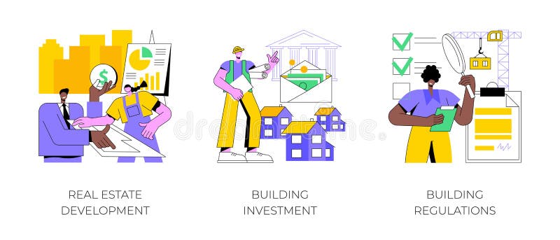 Construction Project Abstract Concept Vector Illustrations. Stock ...