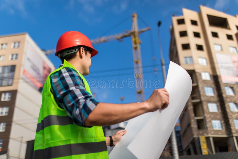 Construction Project Business Man Architect Engineer Manager with ...