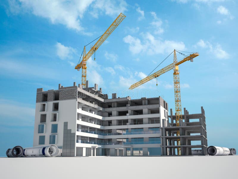 Construction Project Overview Stock Illustration - Illustration of ...