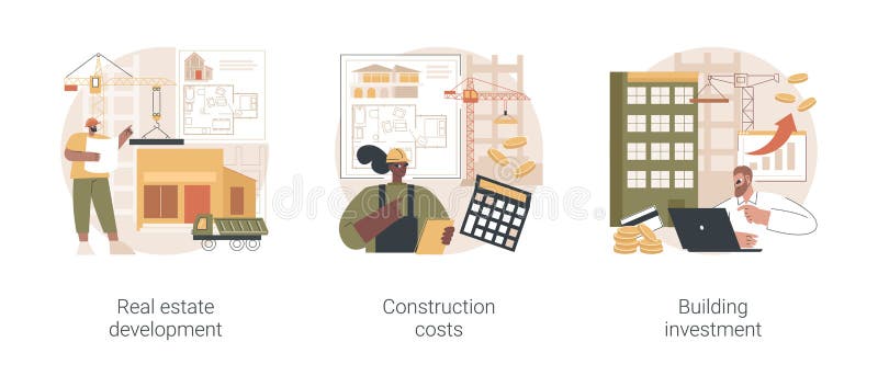 Construction Project Management Abstract Concept Vector Illustrations ...