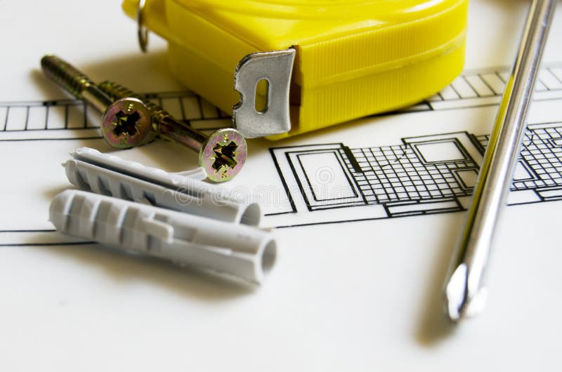 Construction Project and Tools Stock Photo - Image of installing ...