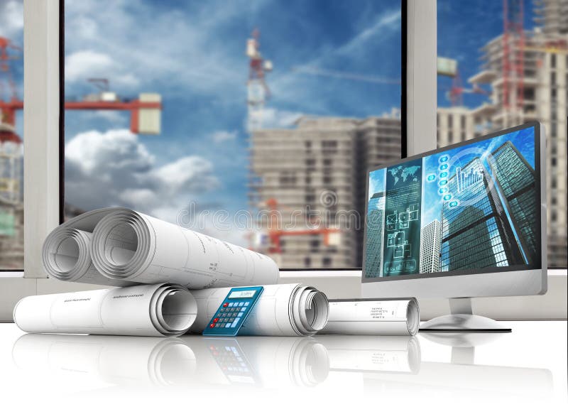 Construction projects stock illustration. Illustration of architectural ...