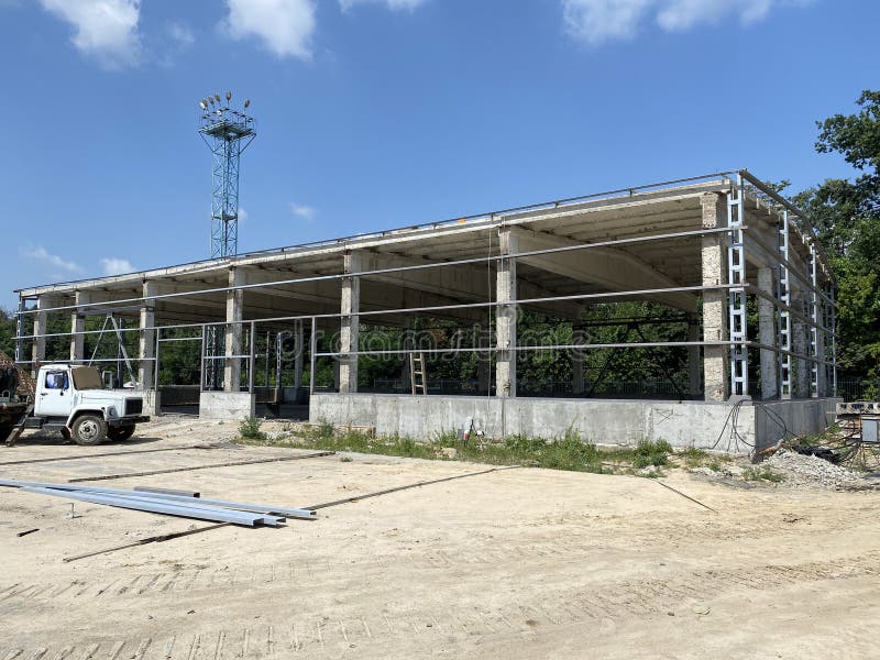 Construction of a Public Building. Construction Process Stock Photo ...