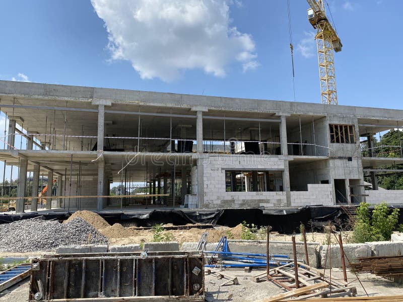 Construction of a Public Building. Construction Process Stock Image ...