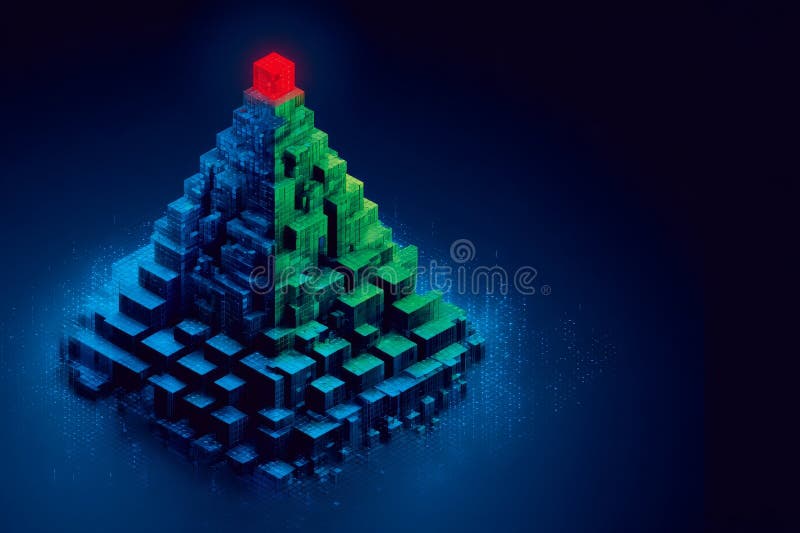 The Construction of a Pyramid Using Isometric Blocks in Various Colors ...
