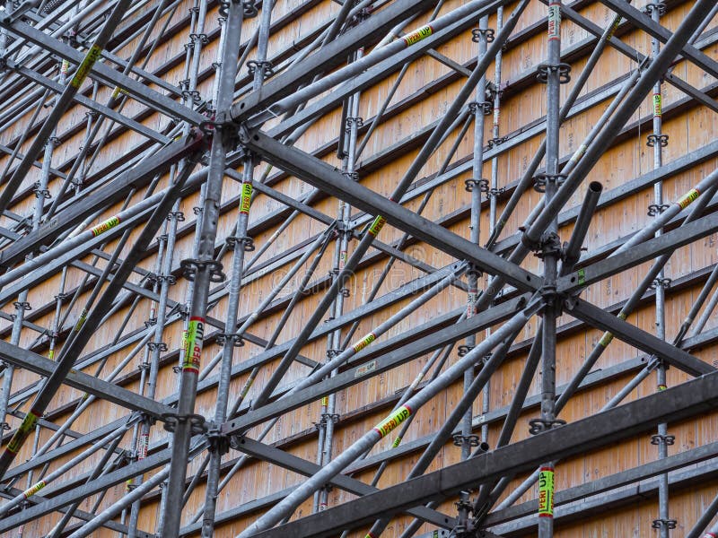 Construction Rails and Scaffolding Stock Image - Image of pipe, metal ...