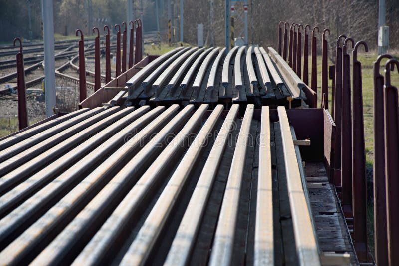Construction of Railway Tracks. Railway Infrastructure. Railroad Car ...
