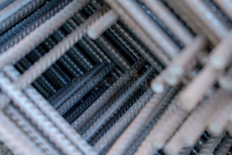 Close Up View of Construction Rebar Steel Work Reinforcement in ...