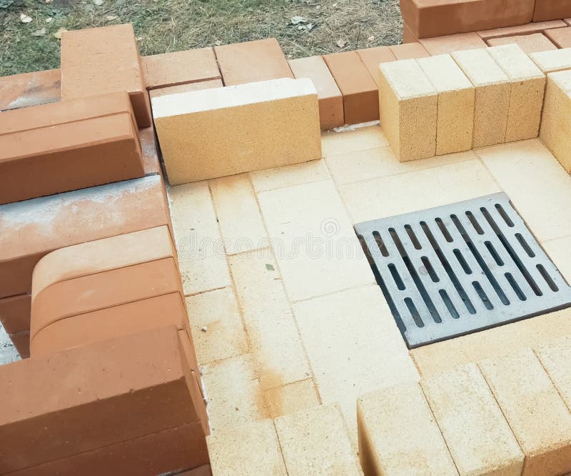 Construction Red Brick, Brick Masonry Stock Image - Image of urban ...