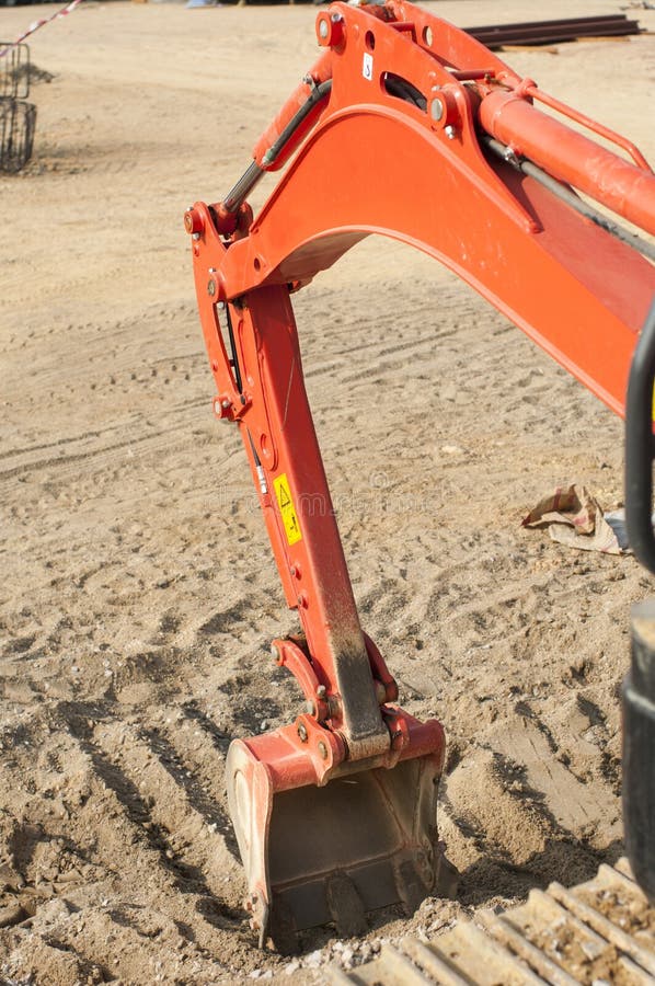 Construction Red Excavator Dozer Bucket Detail Stock Image - Image of ...