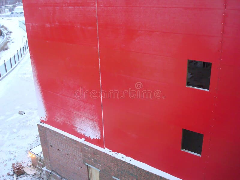 Construction Red Industrial Building Stock Image - Image of design ...