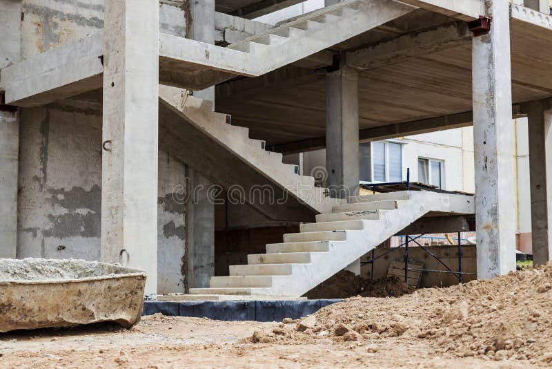 Construction of a Reinforced Concrete Building. Elements of a Concrete ...