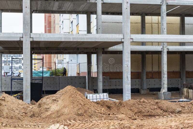 Construction of a Reinforced Concrete Building. Elements of a Concrete ...