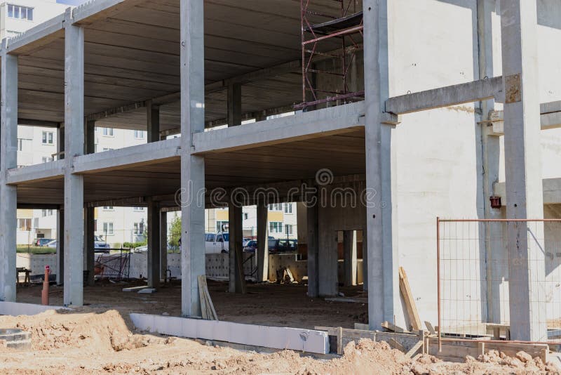 Construction of a Reinforced Concrete Building. Elements of a Concrete ...