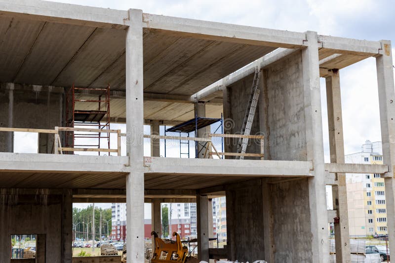 Construction of a Reinforced Concrete Building. Elements of a Concrete ...