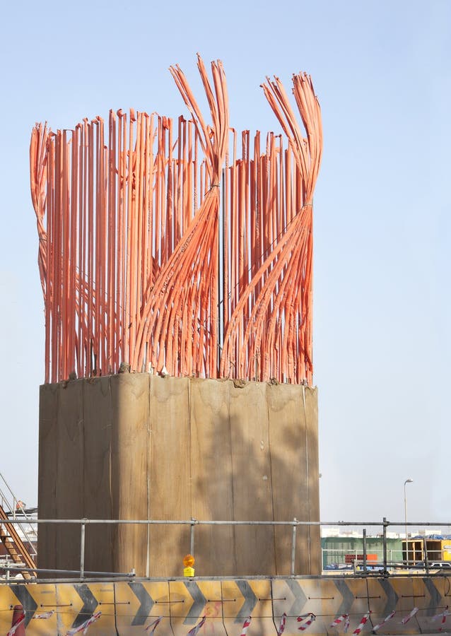 Construction of Reinforced Concrete Columns Stock Image - Image of ...