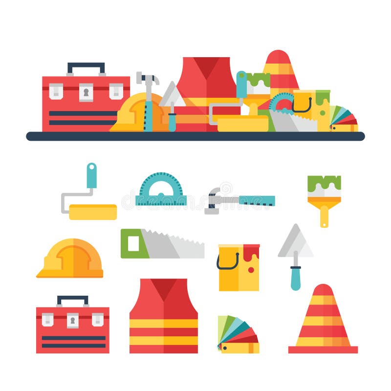 Construction Related Icons and Illustrations Stock Vector ...
