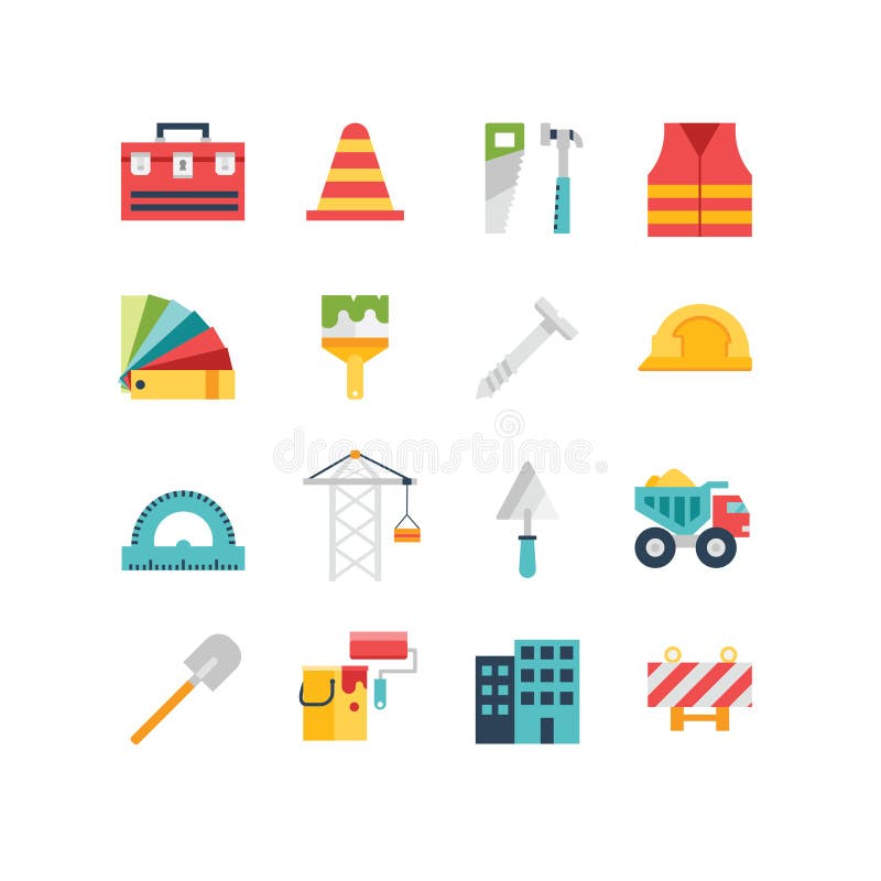 Construction Related Icons and Illustrations Stock Vector ...
