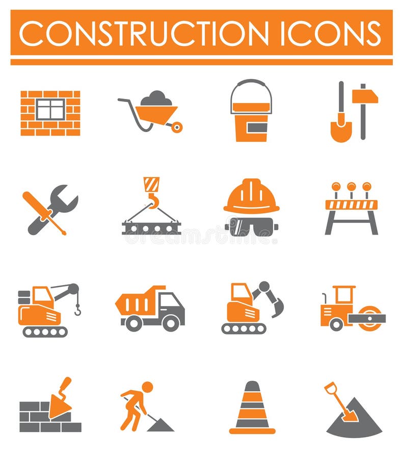 Construction Related Icons Set on Background for Graphic and Web Design ...