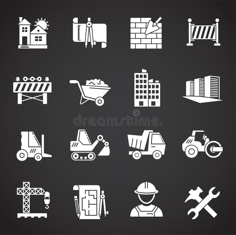 Construction Related Icons Set on Background for Graphic and Web Design ...