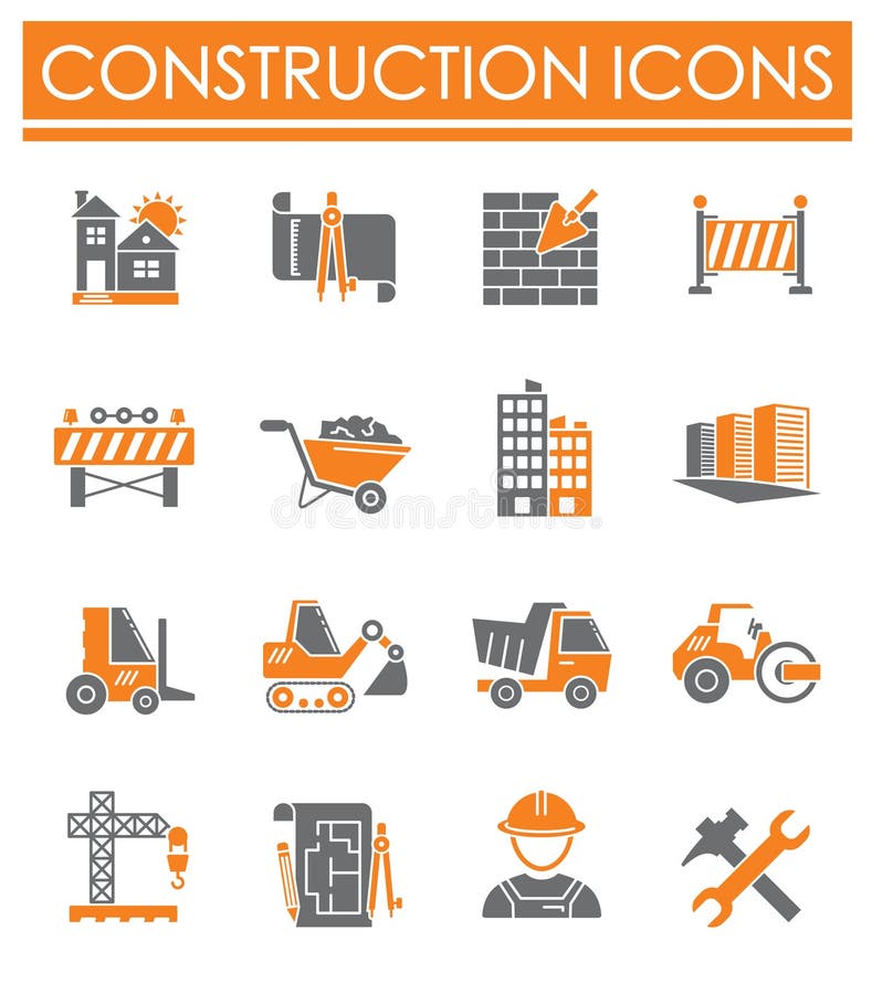 Construction Related Icons Set on Background for Graphic and Web Design ...