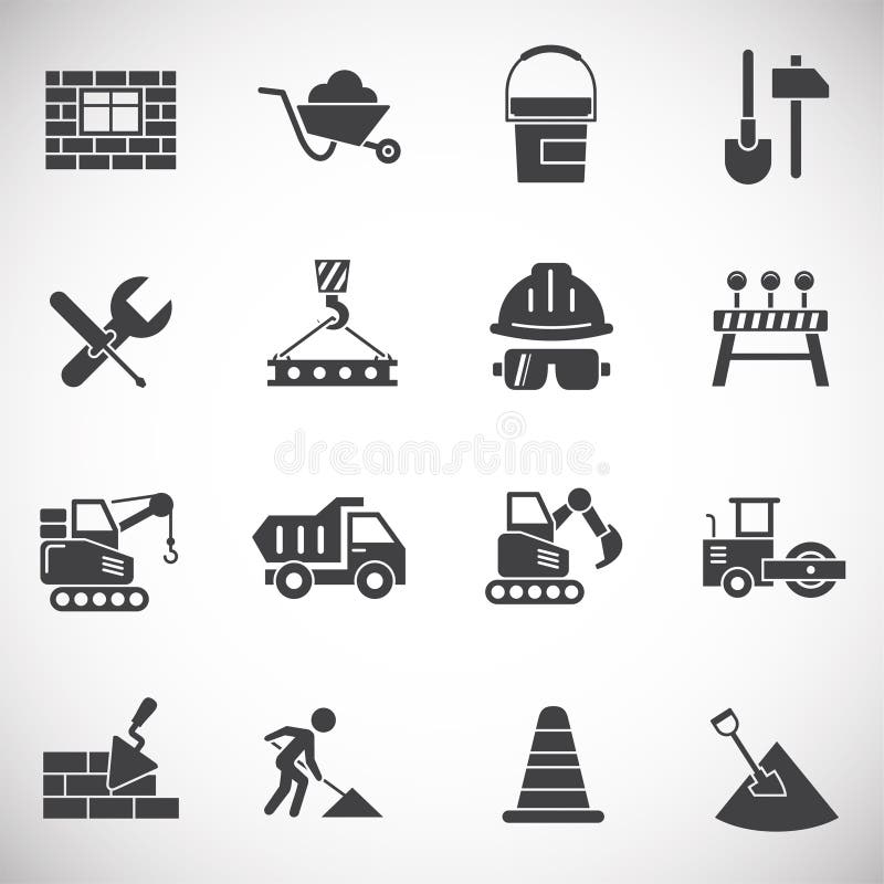 Construction Related Icons Set on Background for Graphic and Web Design ...