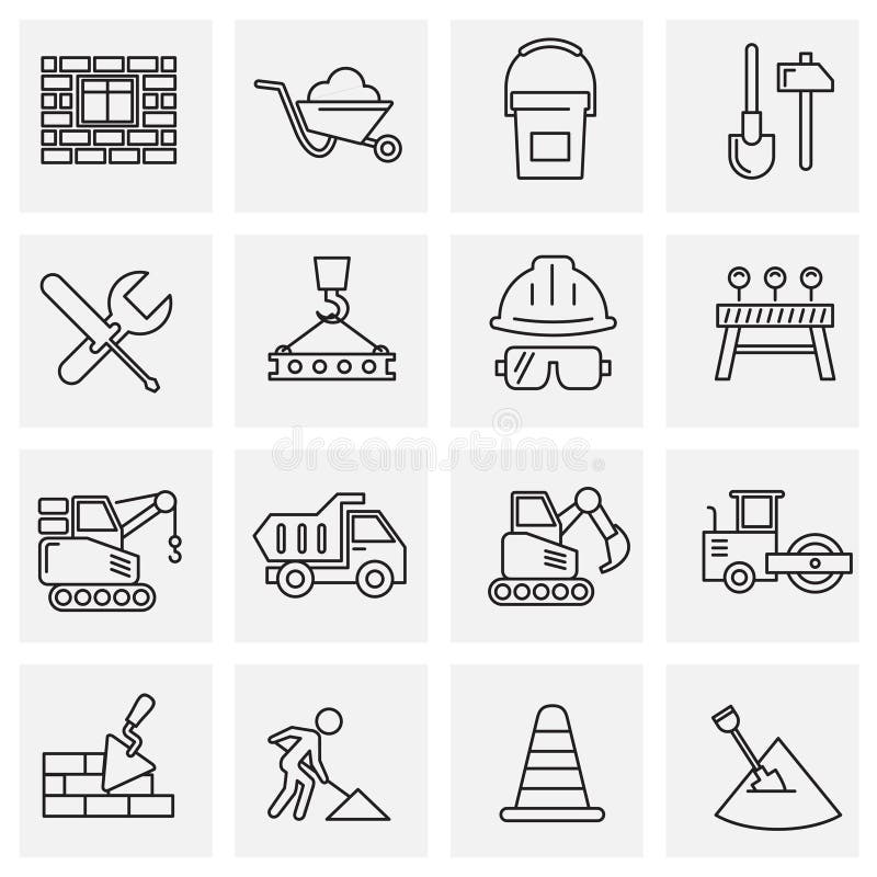 Construction Related Icons Set on Background for Graphic and Web Design ...