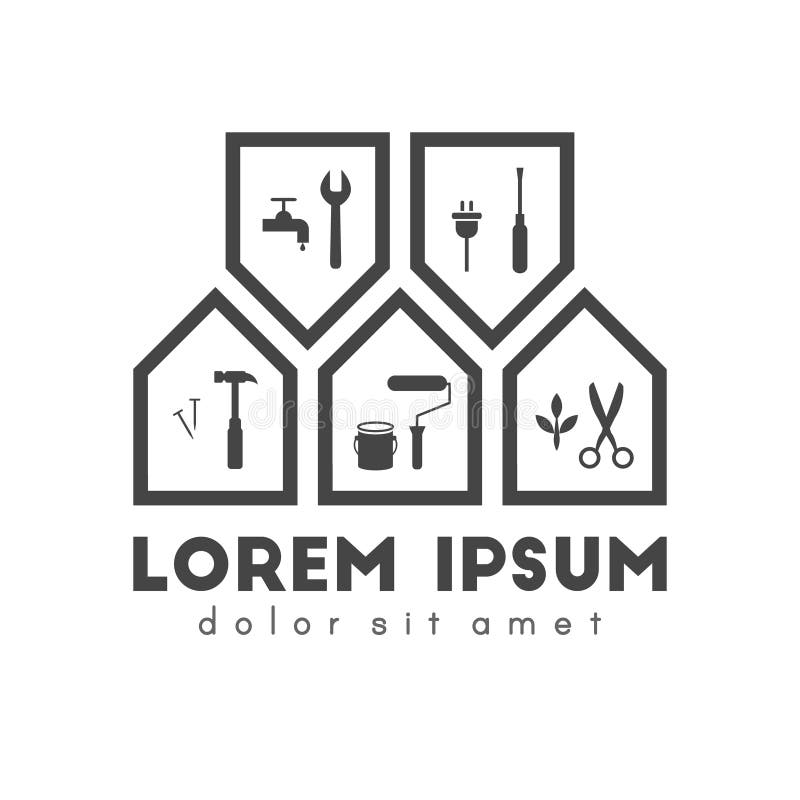 Construction and Renovation Concept with Work Tools Stock Vector ...