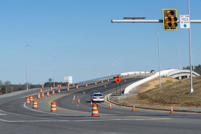 Construction and Repair on Bridge Overpass Stock Photo - Image of ...
