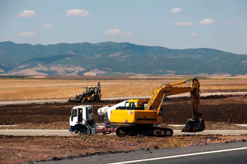 Construction and Repair of Highway Stock Photo - Image of highway ...