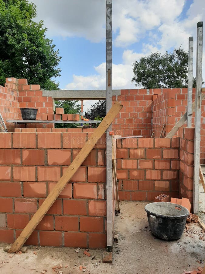Construction and Repair of Houses Masonry Brick Walls Partitions Stock ...