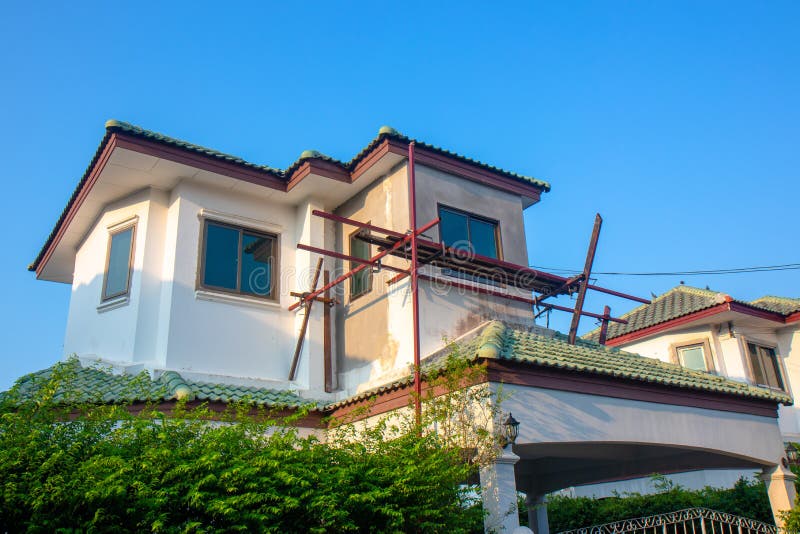Construction or Repair of the Rural House Using Color Stock Image ...
