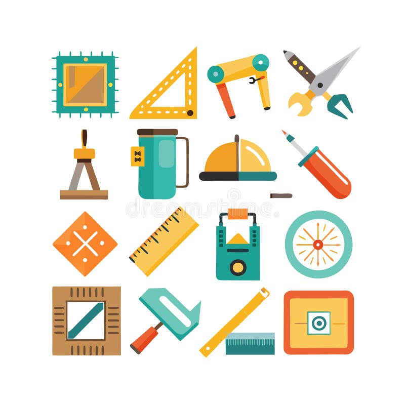Construction and Repair Tools Flat Vector Design Collection Set Stock ...