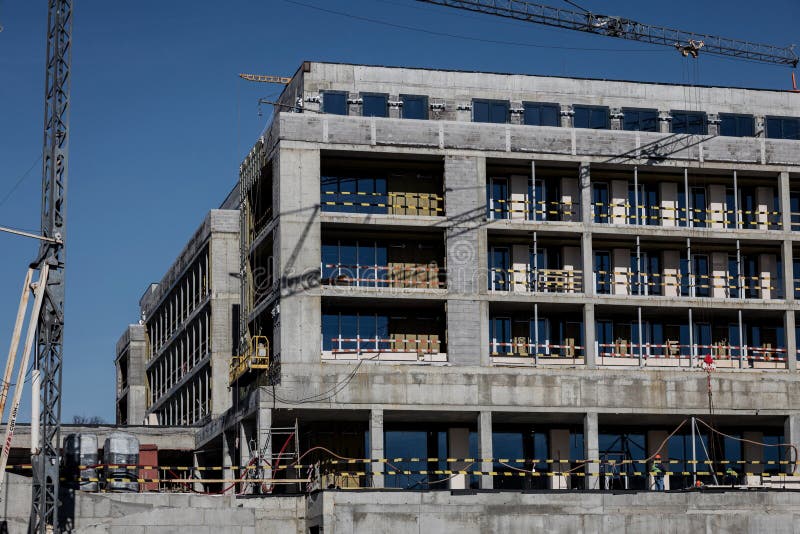 Construction of a Residential Apartment Complex Stock Photo - Image of ...