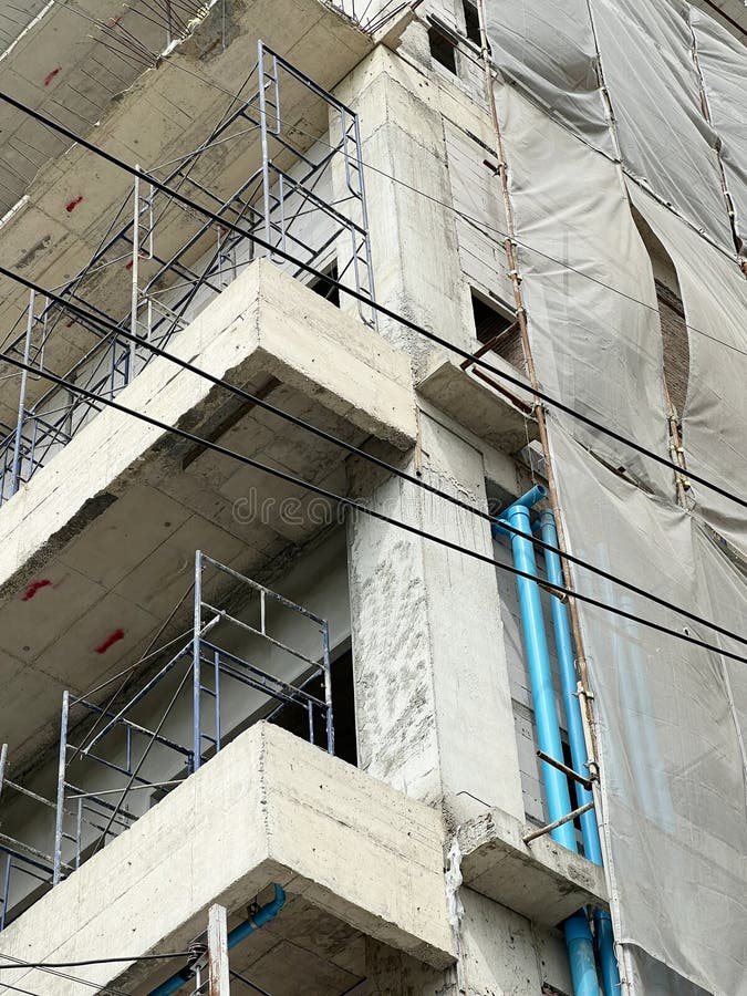 Construction of a Residential Area Stock Photo - Image of cement ...