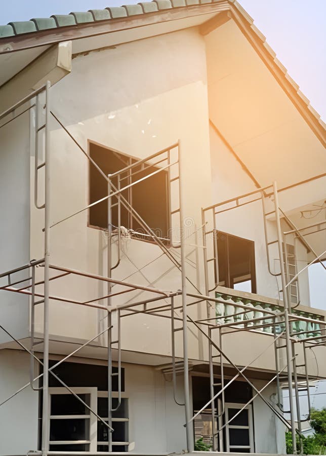 Construction of a Residential Building Stock Photo - Image of ...
