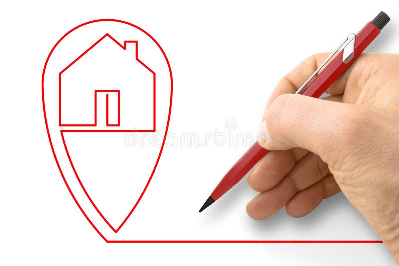 Construction of Residential Building - Concept with Hand Drawing a Home ...