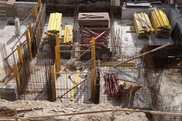 Construction of a Residential Building Foundation. Formwork ...