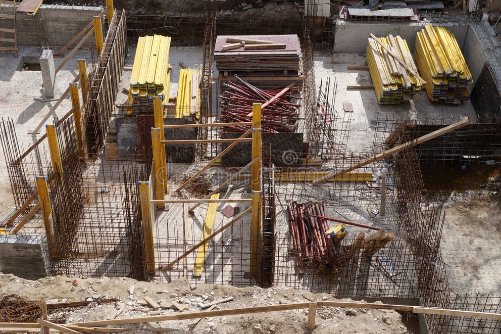 Construction of a Residential Building Foundation. Formwork ...