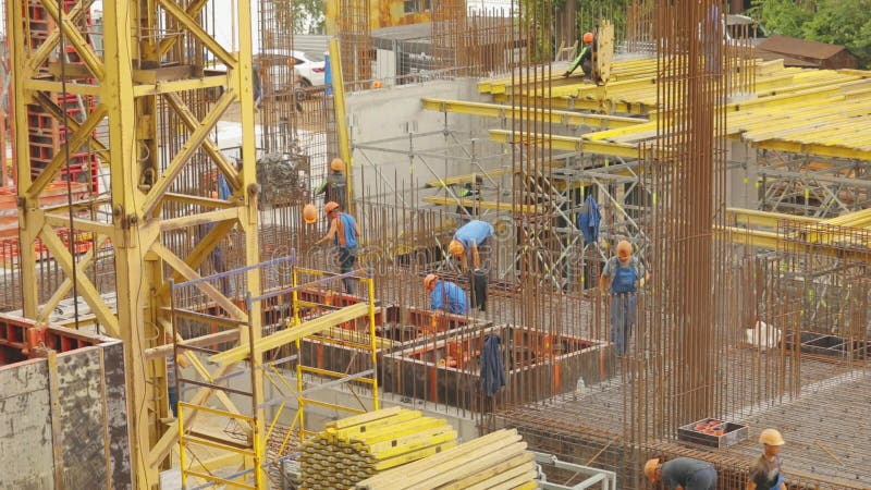 Reinforced Concrete Structure, Construction Process, People at the ...