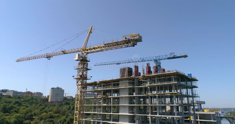 Construction of a Residential Building. a Span Over the Construction ...