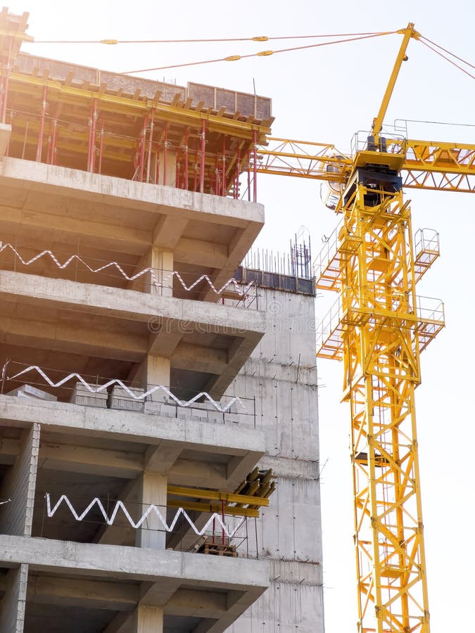 Construction of Residential Building. Wall of Unfinished Building ...