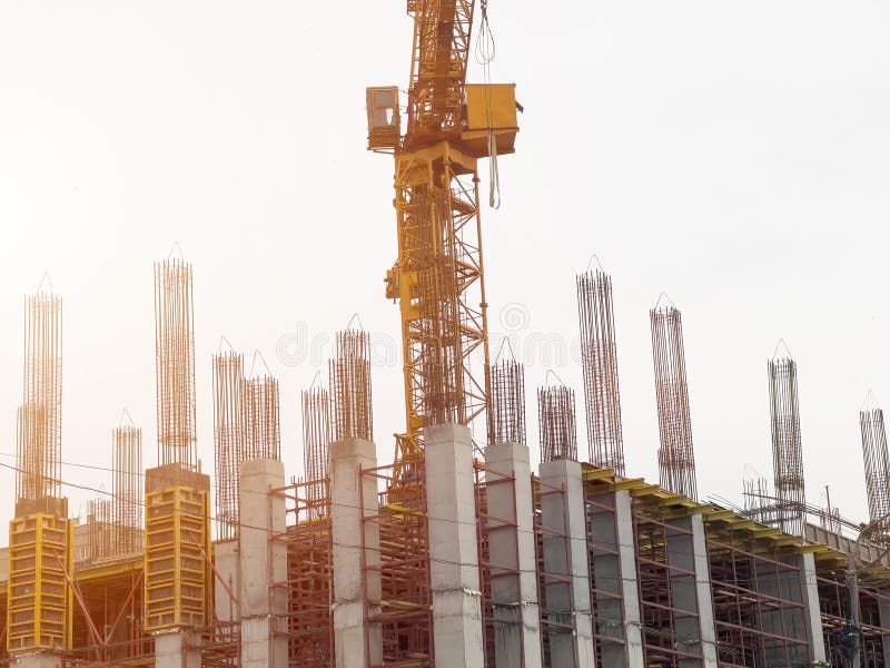 Construction of Residential Building. Wall of Unfinished Building ...