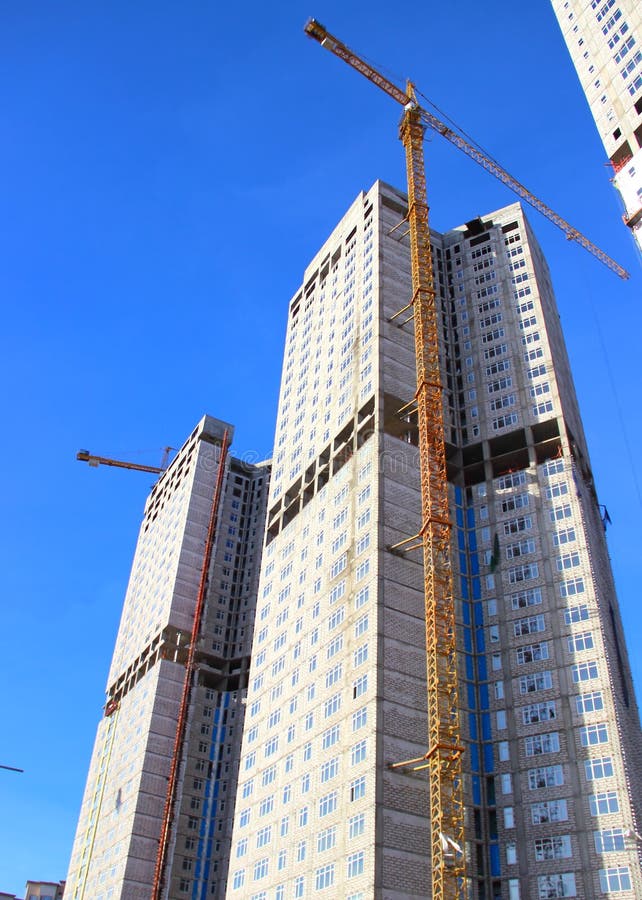 Construction of Residential Buildings Stock Image - Image of estate ...