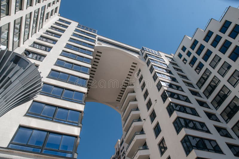 Construction of Residential Buildings, Modern Glass Buildings ...